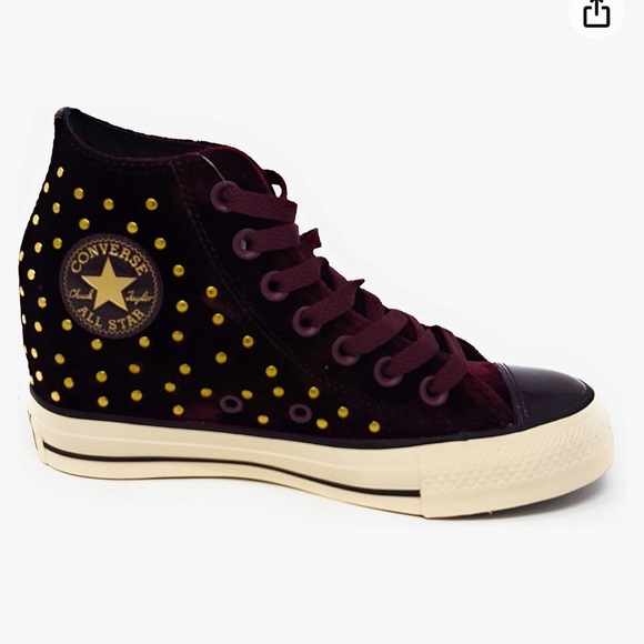 Converse | Shoes | Converse Hidden Wedge Chuck Taylor Lux Velvet Ruby Like New Size Womens 9 ...